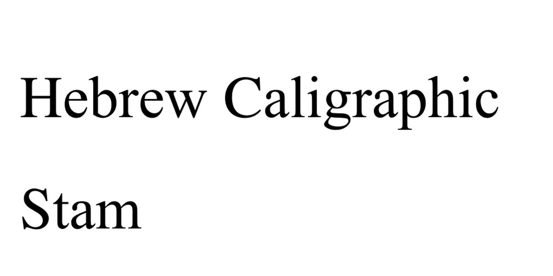 Hebrew Caligraphic Stam in use - Fonts In Use
