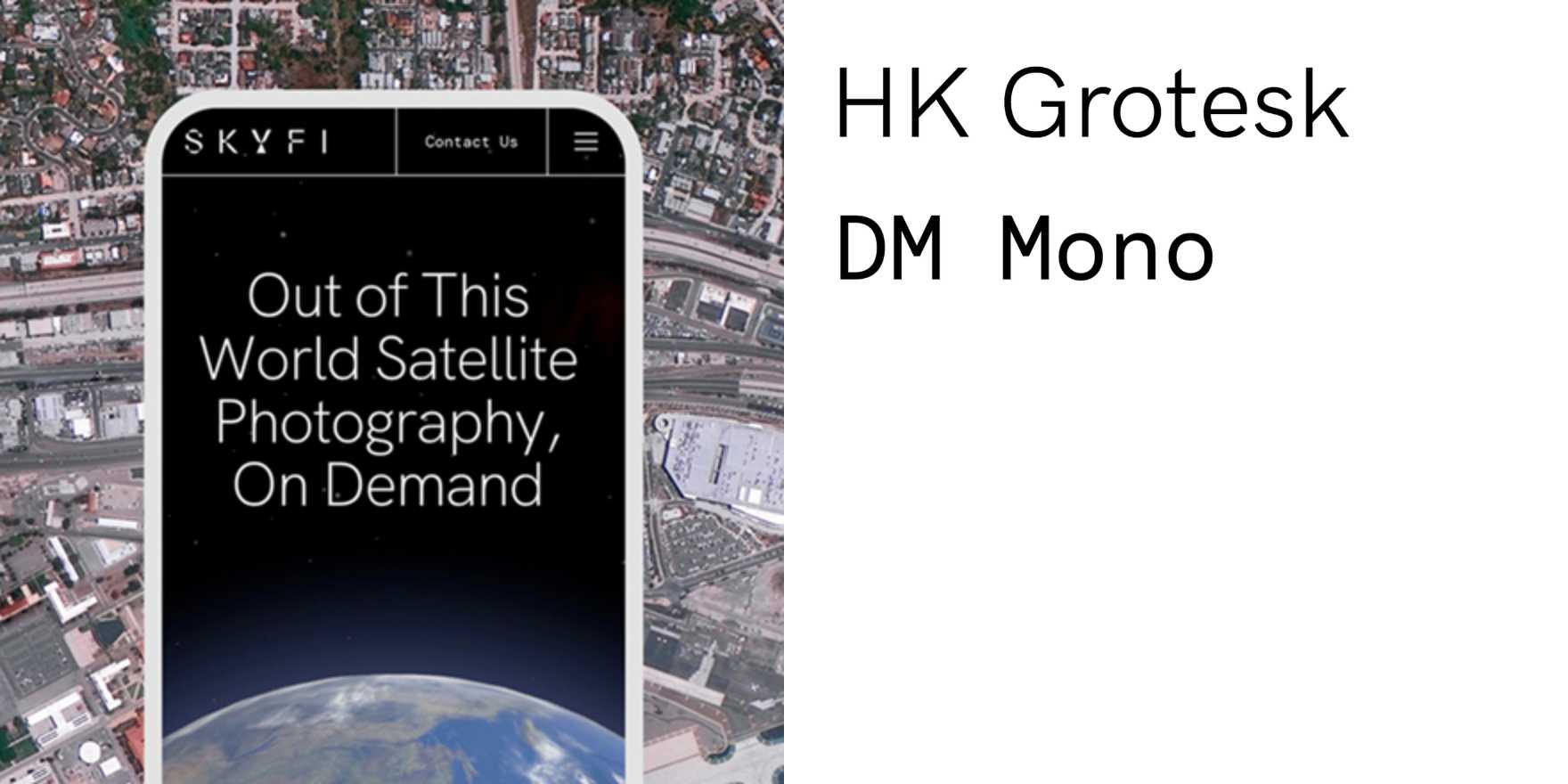 SkyFi website - Fonts In Use