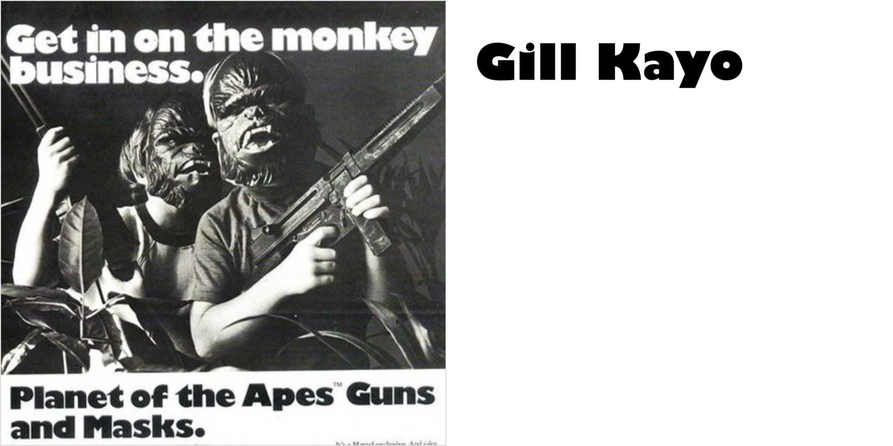 Planet of the Apes guns and masks - Fonts In Use
