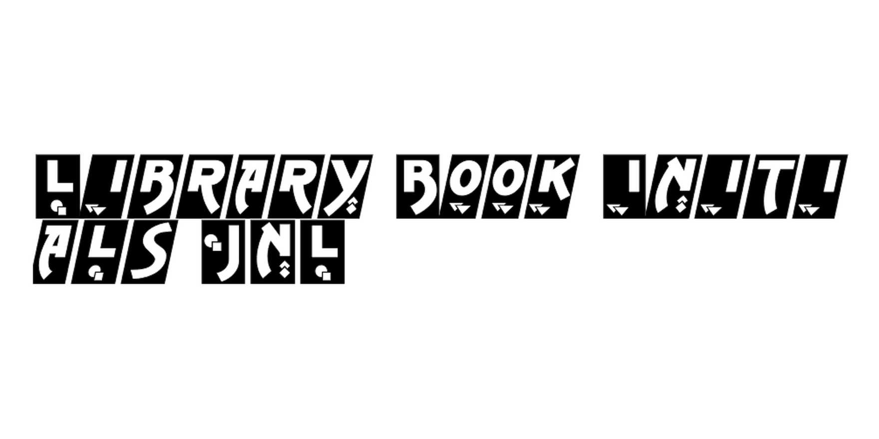 Library Book Initials JNL in use - Fonts In Use