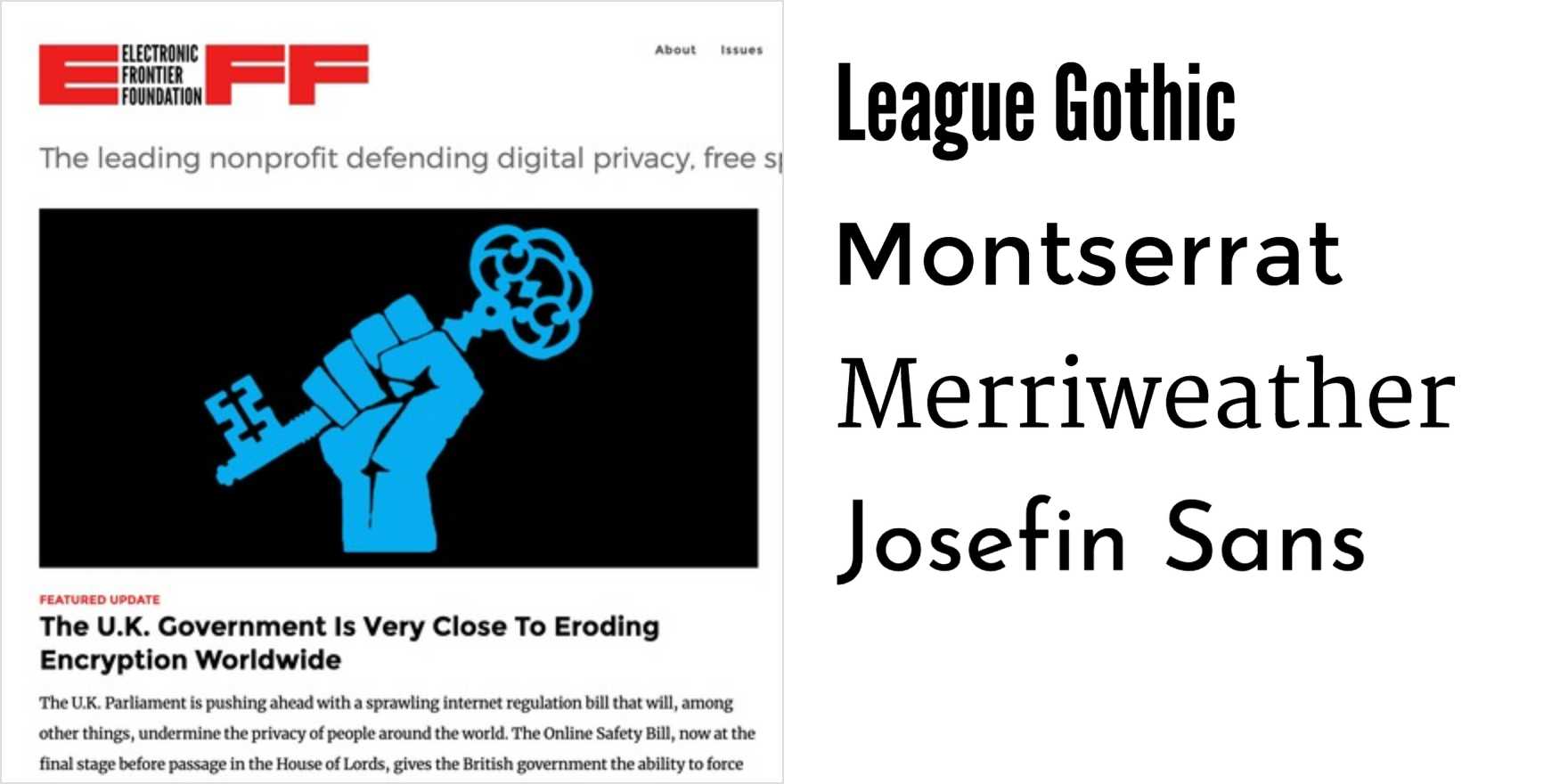 Electronic Frontier Foundation (EFF) - Fonts In Use