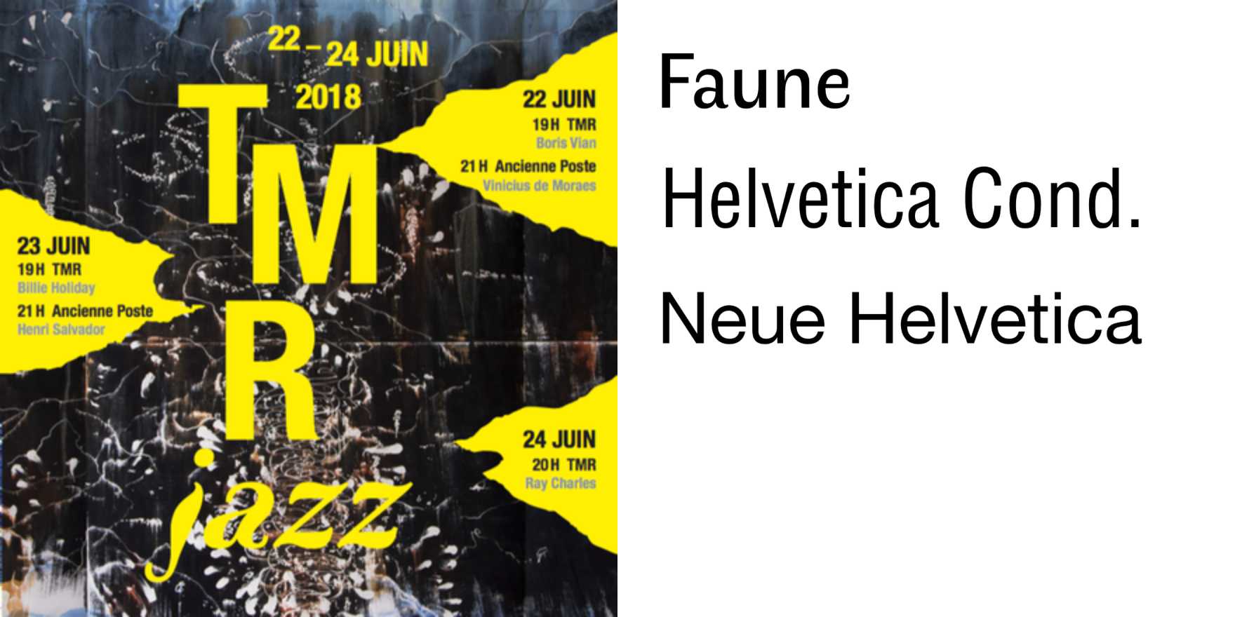 TMR Jazz, Théâtre Montreux Riviera - Fonts In Use