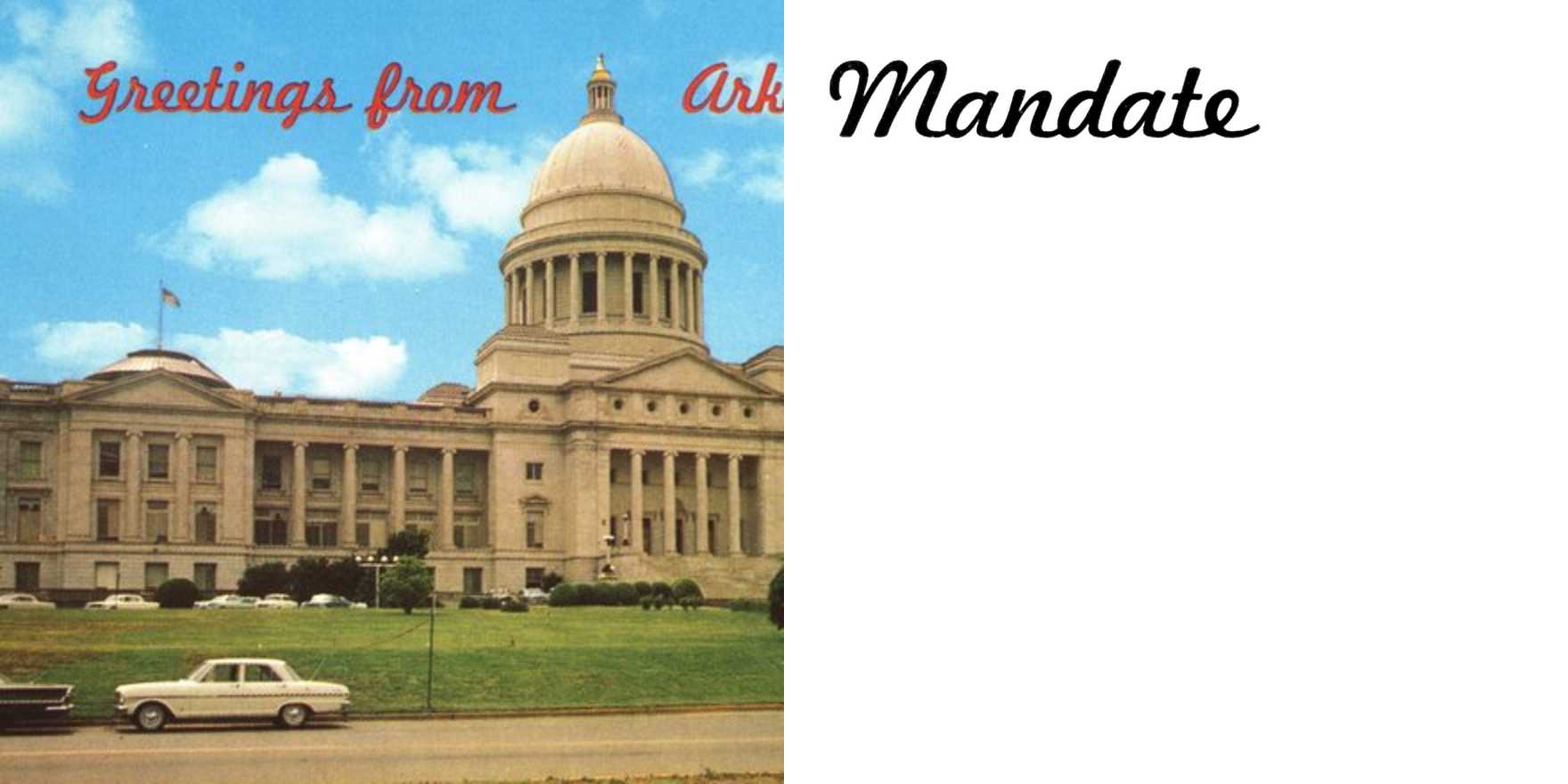 “Greetings from Arkansas” postcard - Fonts In Use