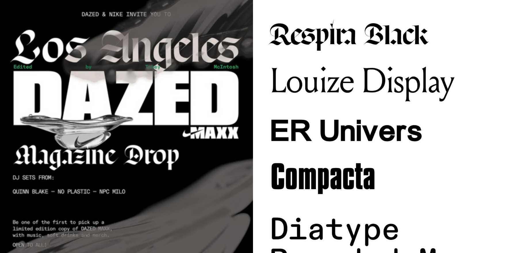 Dazed Maxx magazine covers and launch events - Fonts In Use