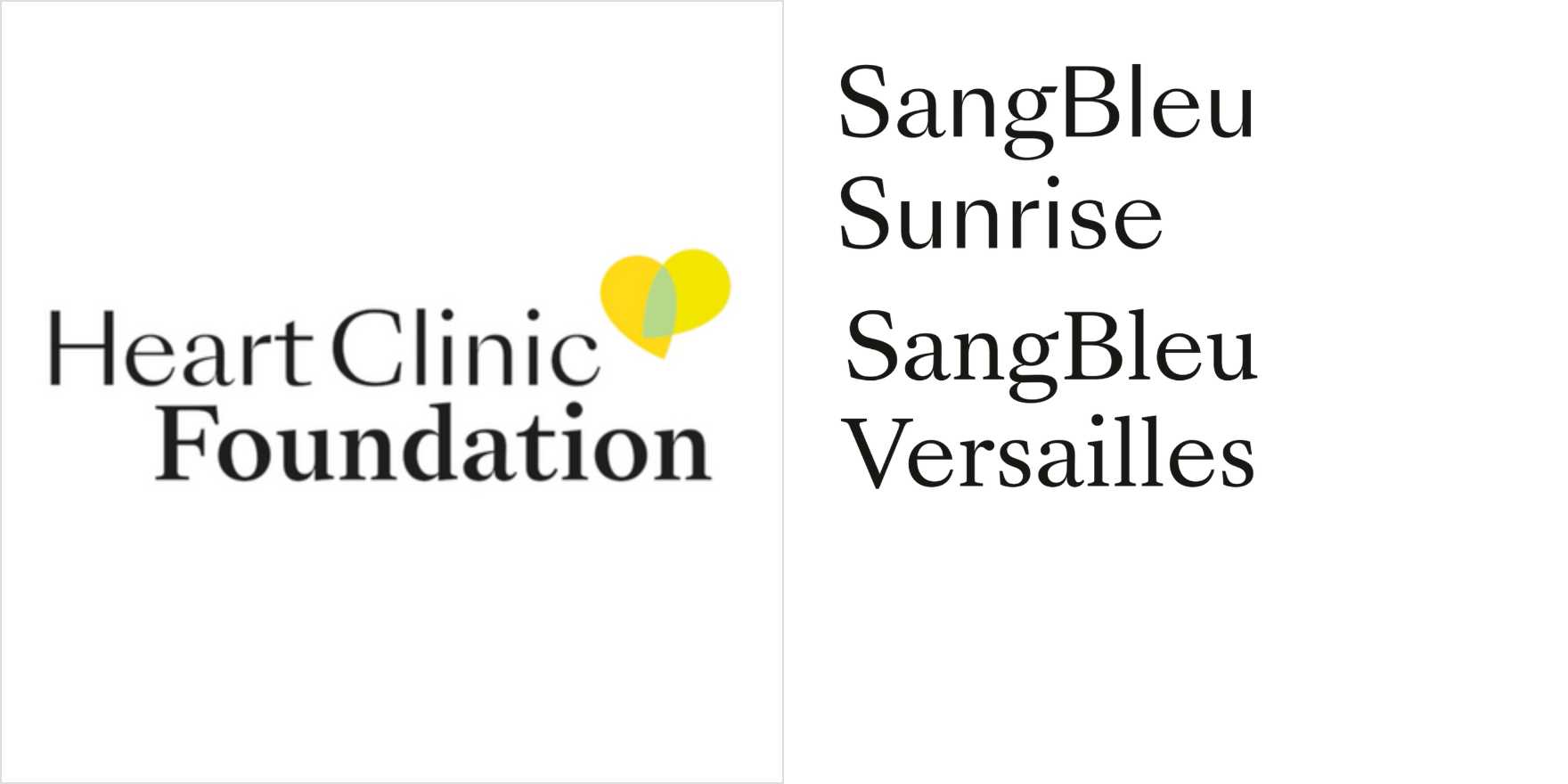 Heart Clinic Foundation - Fonts In Use