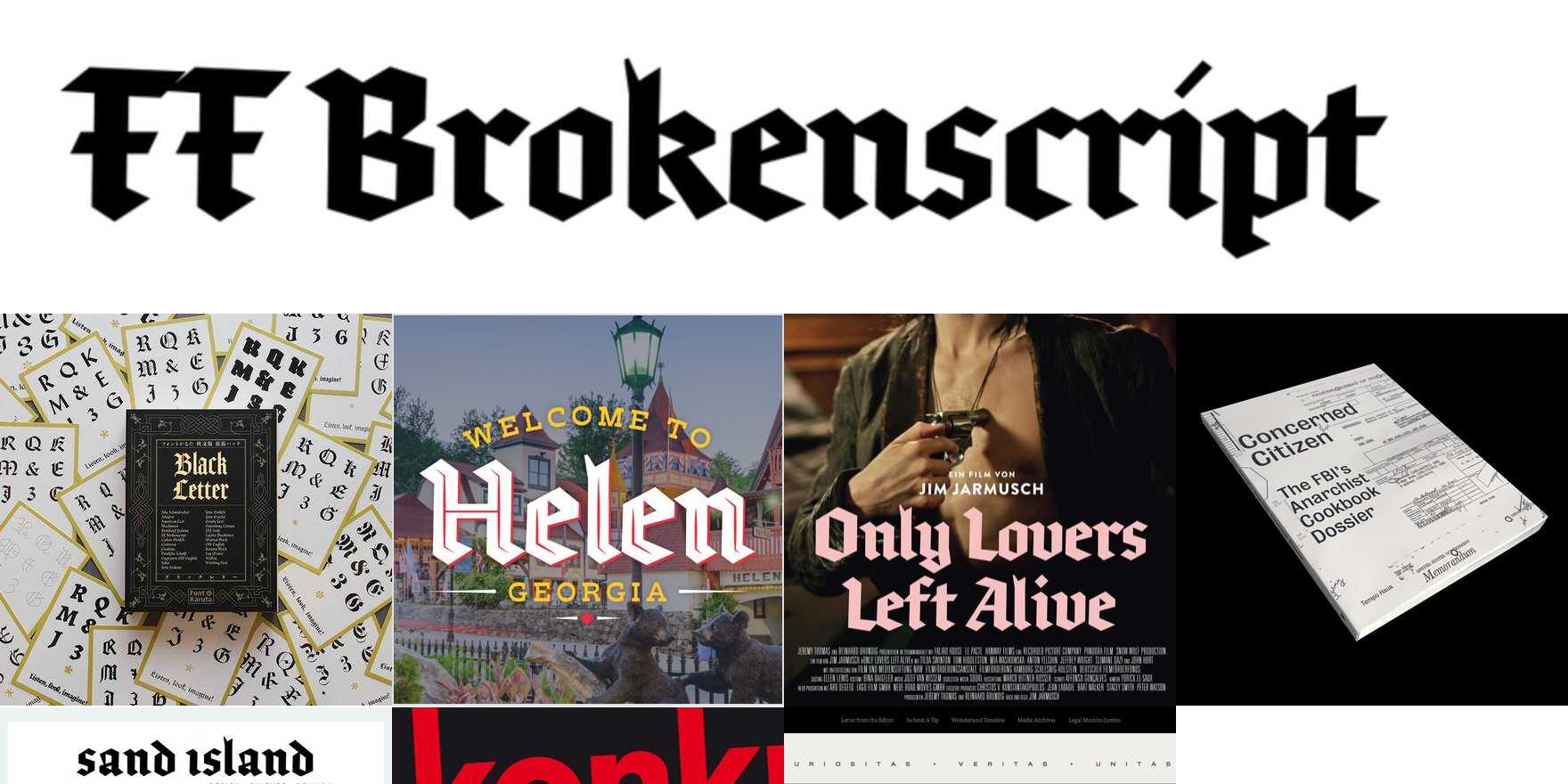 FF Brokenscript in use - Fonts In Use