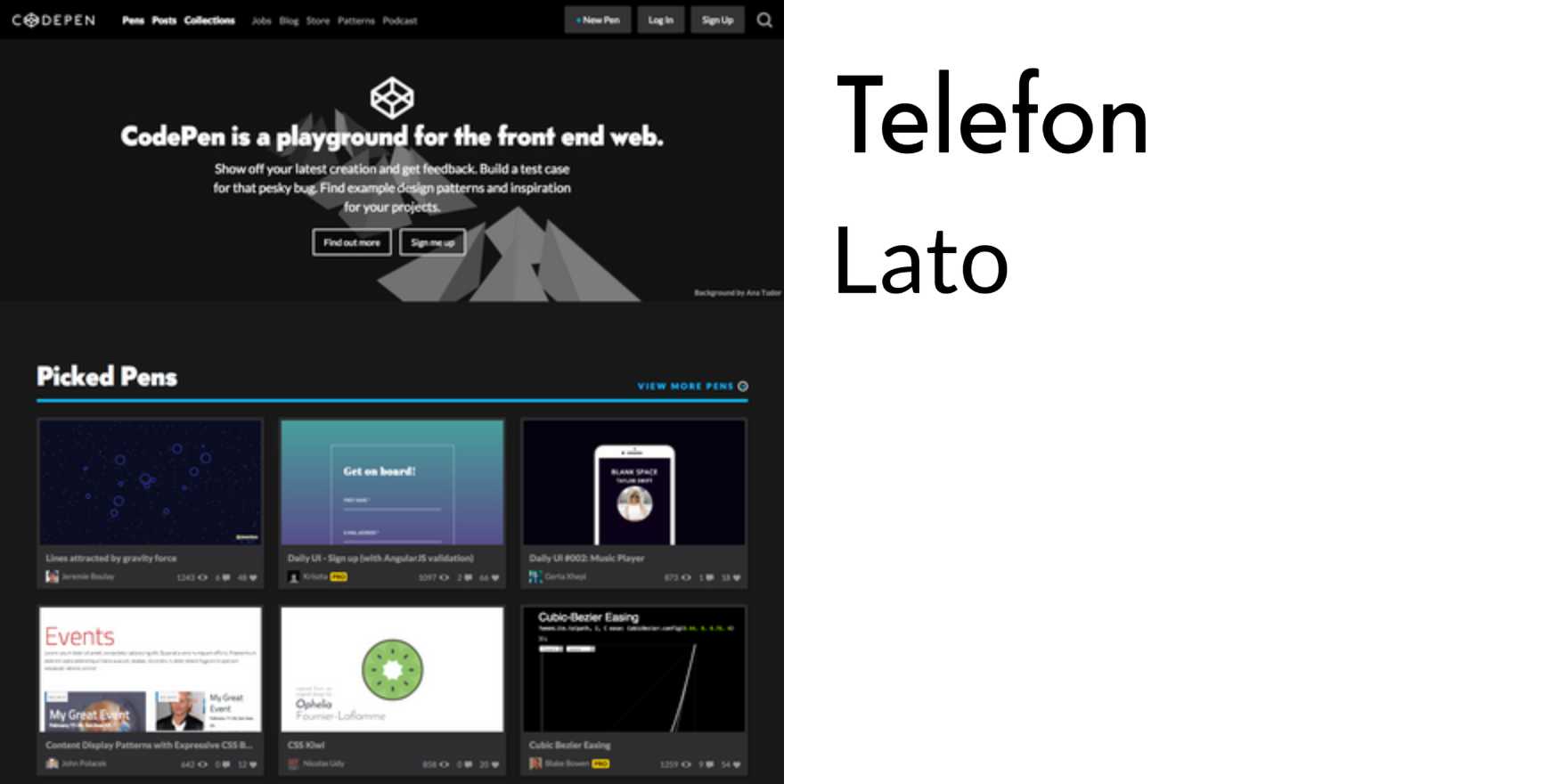 Codepen.io - Fonts In Use