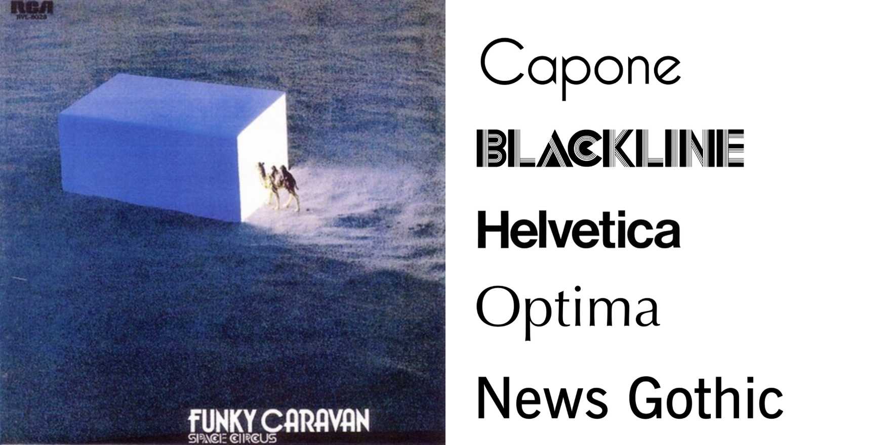 Space Circus – Funky Caravan album art - Fonts In Use