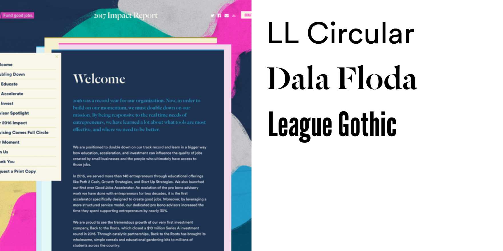 2017 ICA Fund Good Jobs Impact Report - Fonts In Use