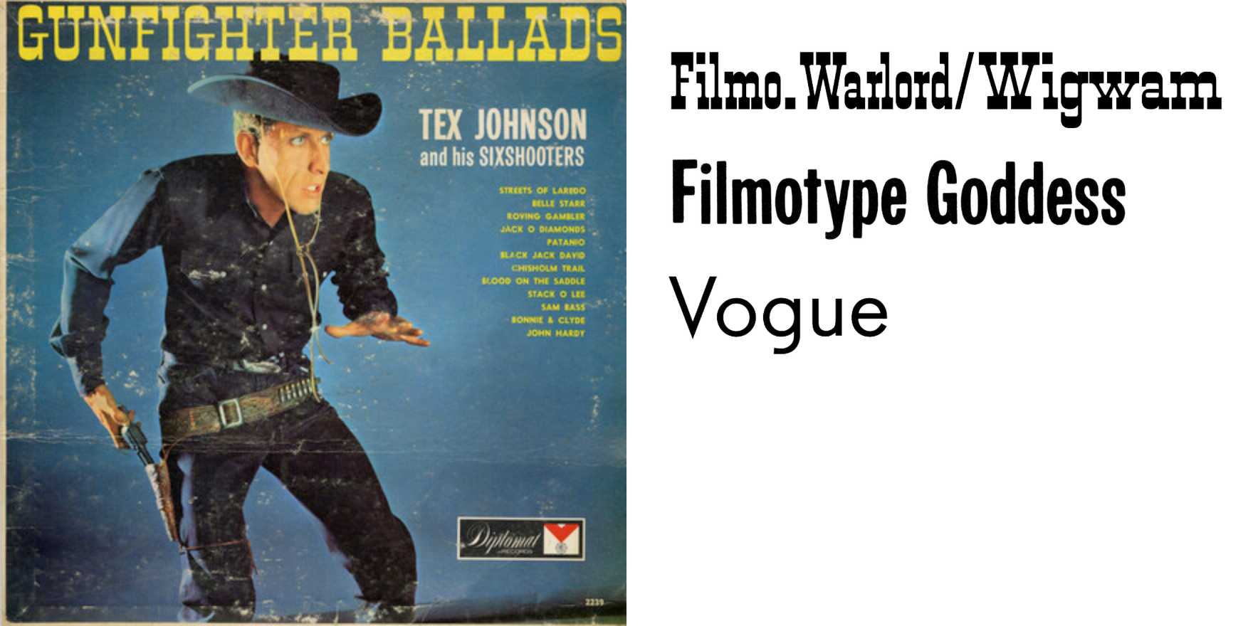 Tex Johnson and his Sixshooters – Gunfighter Ballads album art - Fonts ...