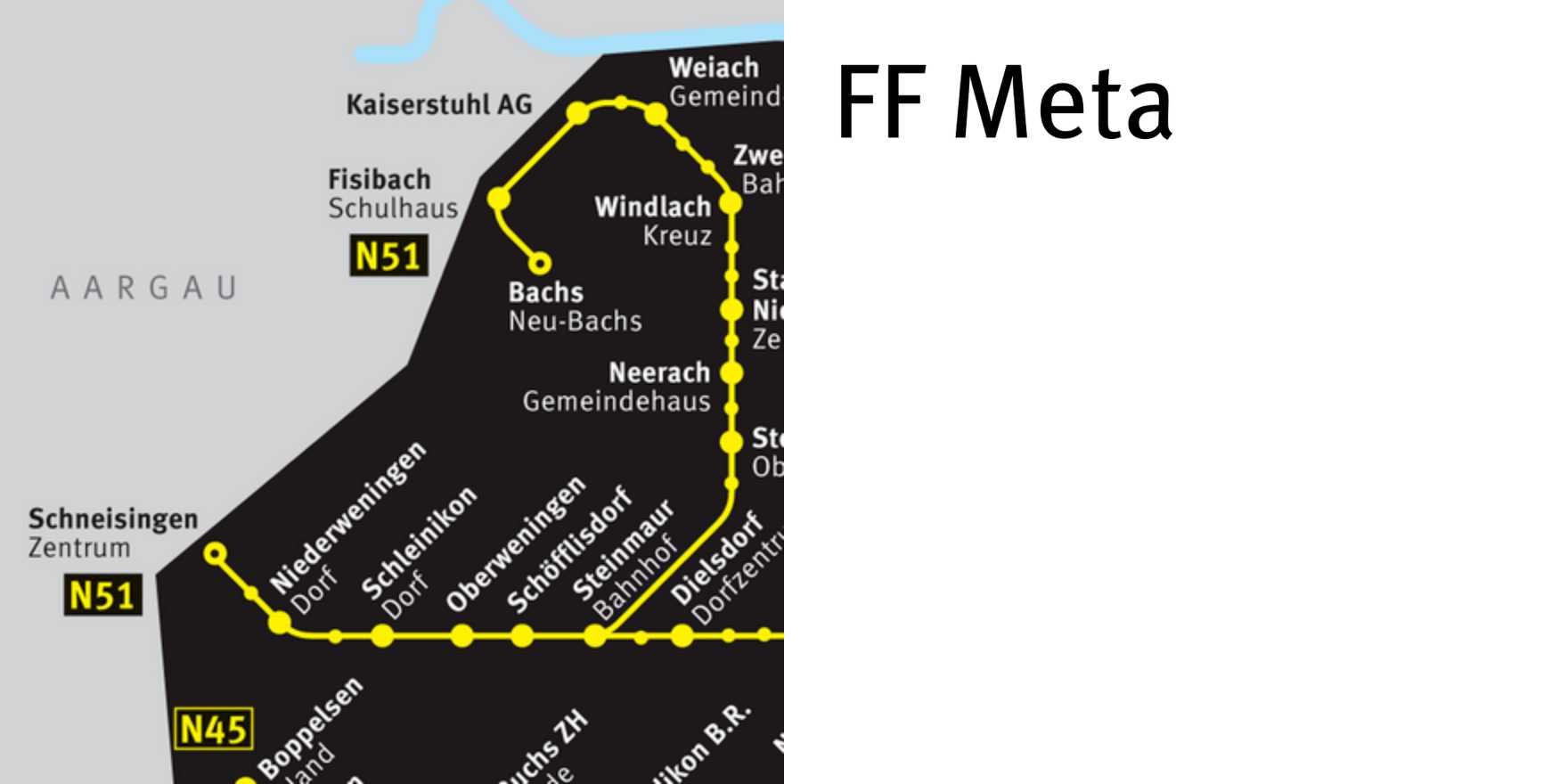 ZVV Nighttime Network Map - Fonts In Use