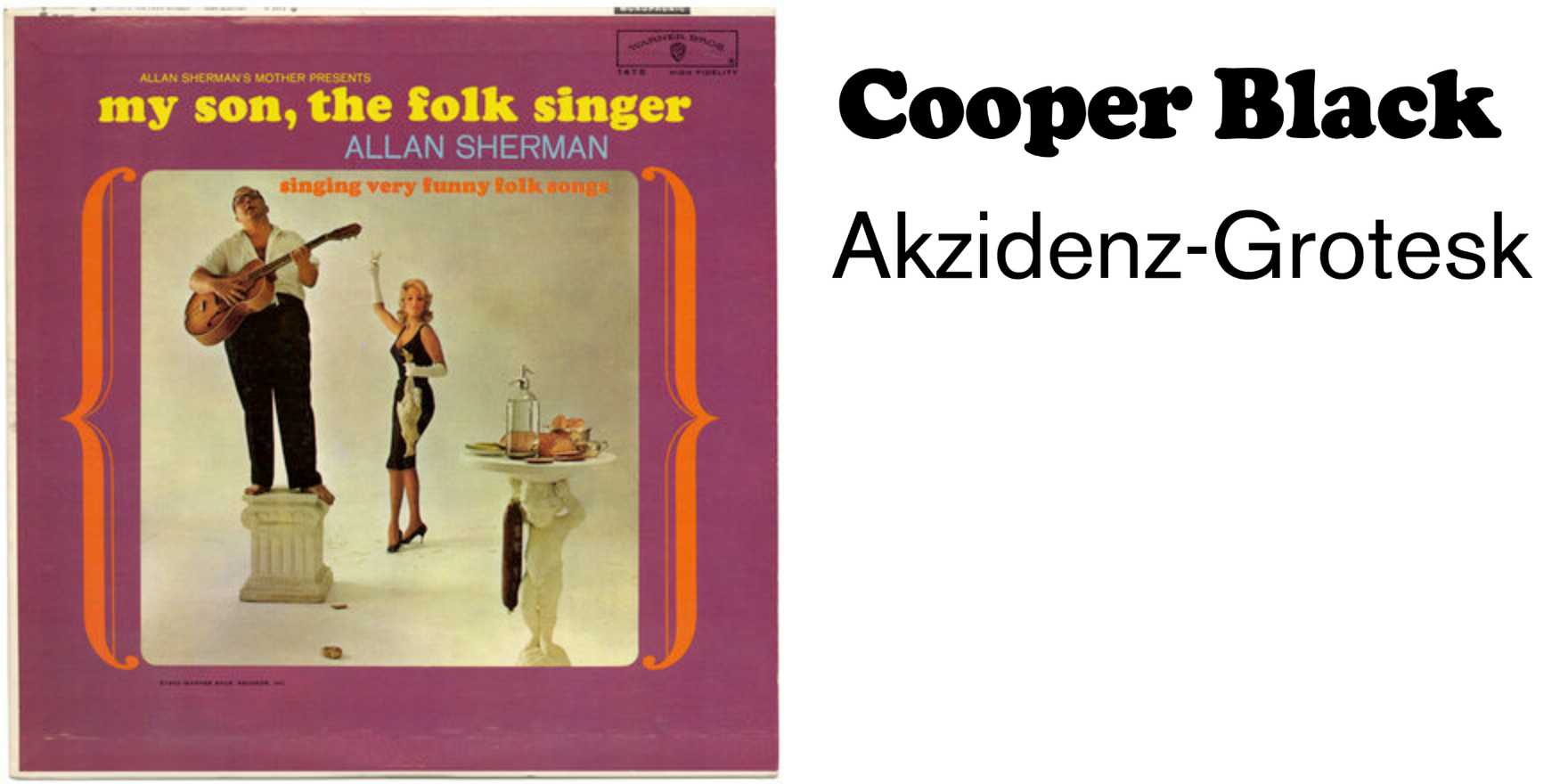 Allan Sherman – My Son, the Folk Singer album art - Fonts In Use