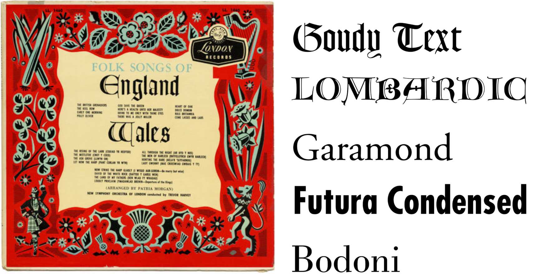 Folk Songs of England and Wales album art - Fonts In Use