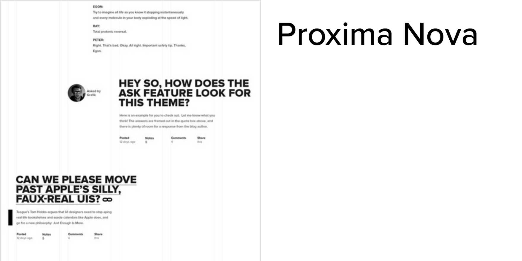 606 Tumblr Theme - Fonts In Use
