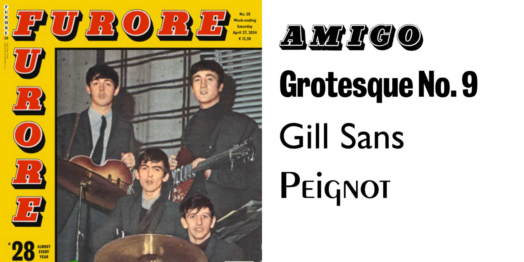 FURORE #28 magazine cover - Fonts In Use