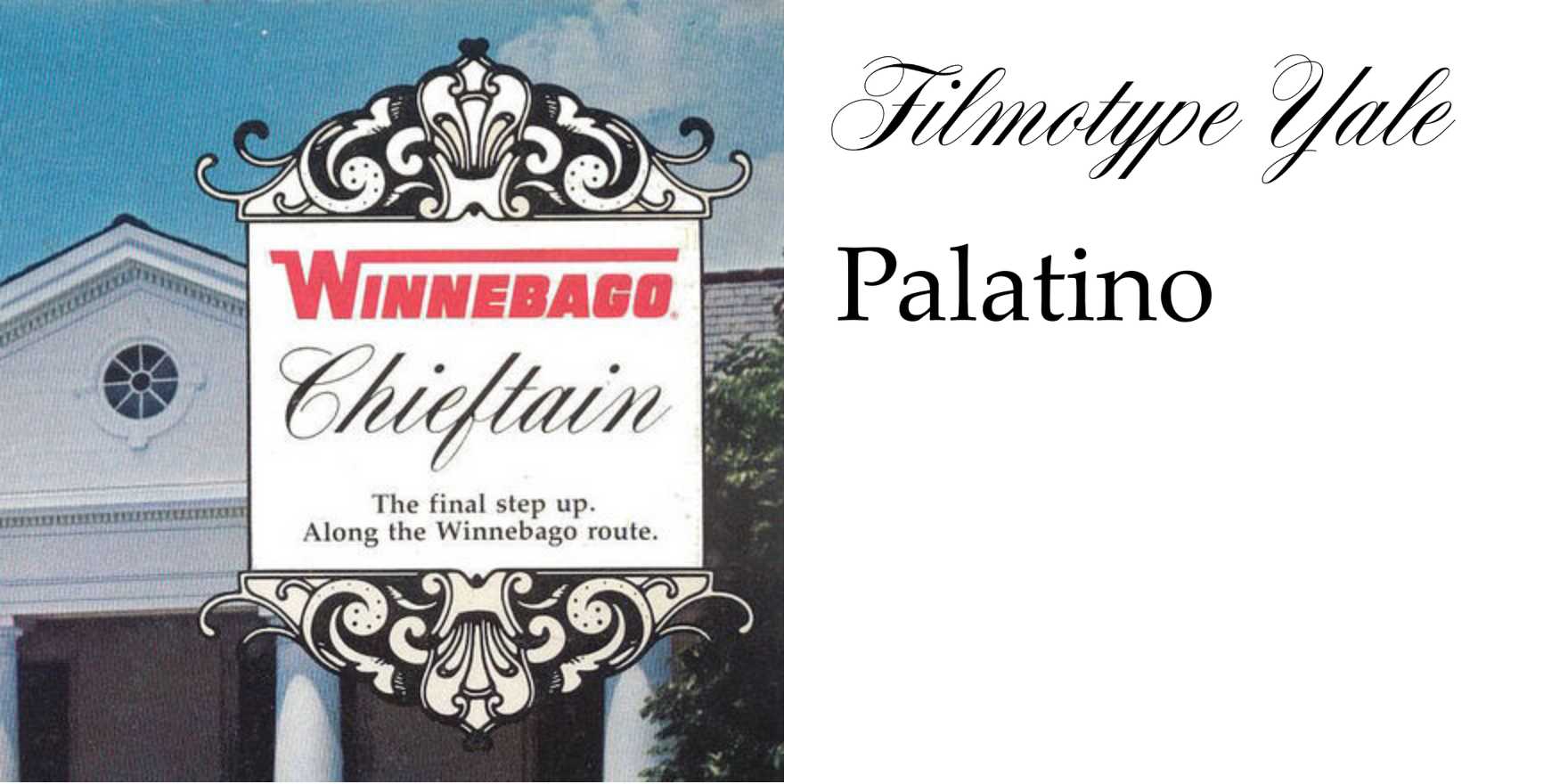 Winnebago Chieftain brochure - Fonts In Use