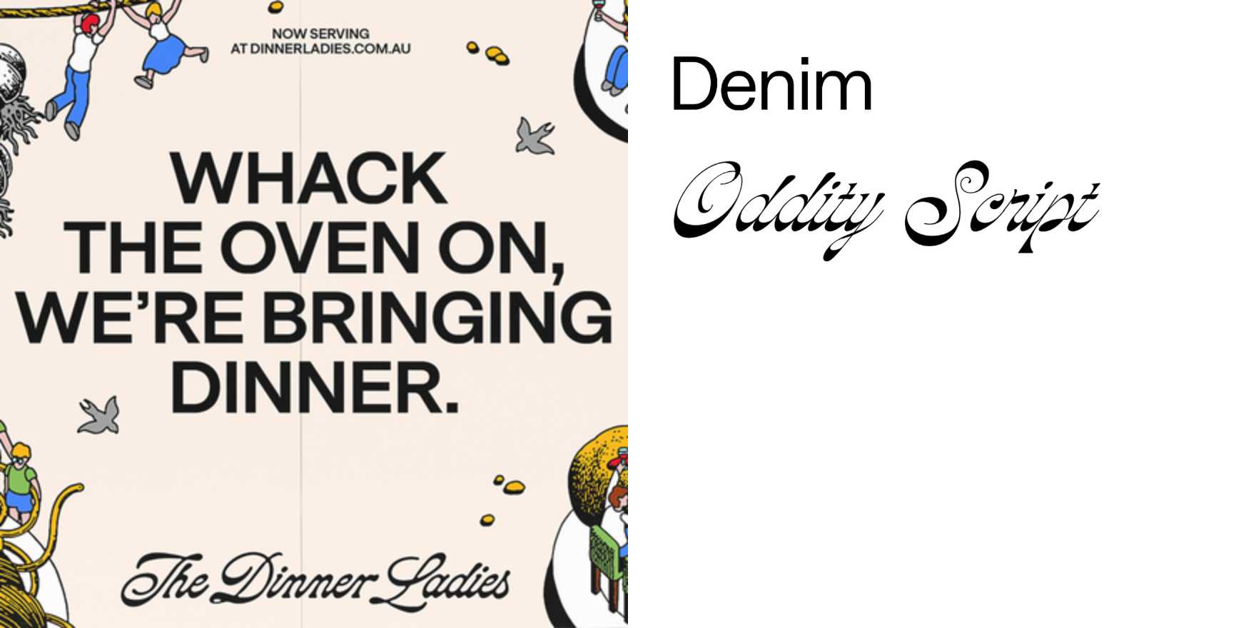 The Dinner Ladies rebrand - Fonts In Use