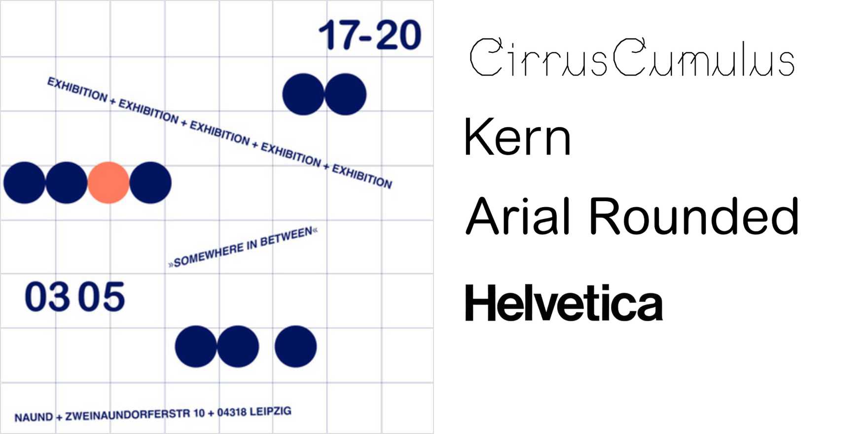 Somewhere in Between exhibition posters - Fonts In Use