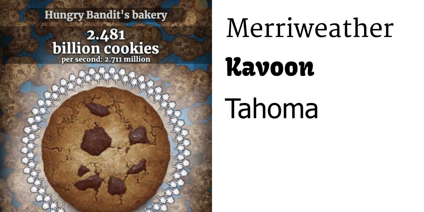 Cookie Clicker - Fonts In Use