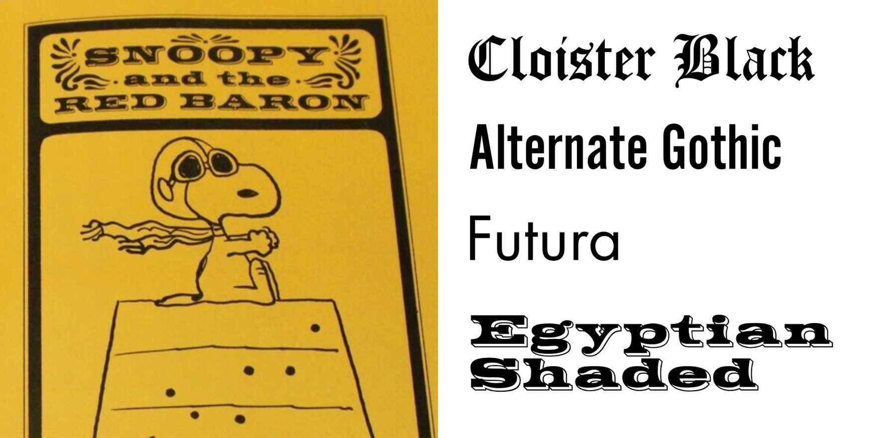 Snoopy and the Red Baron by Charles M. Schulz - Fonts In Use