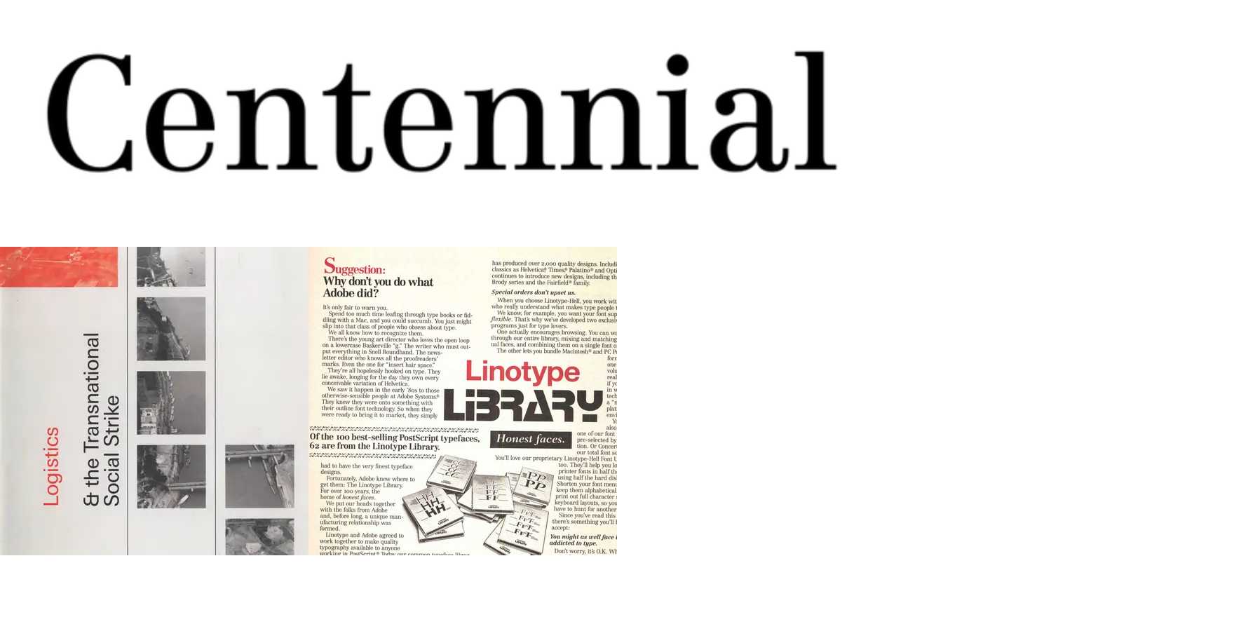 Centennial in use - Fonts In Use