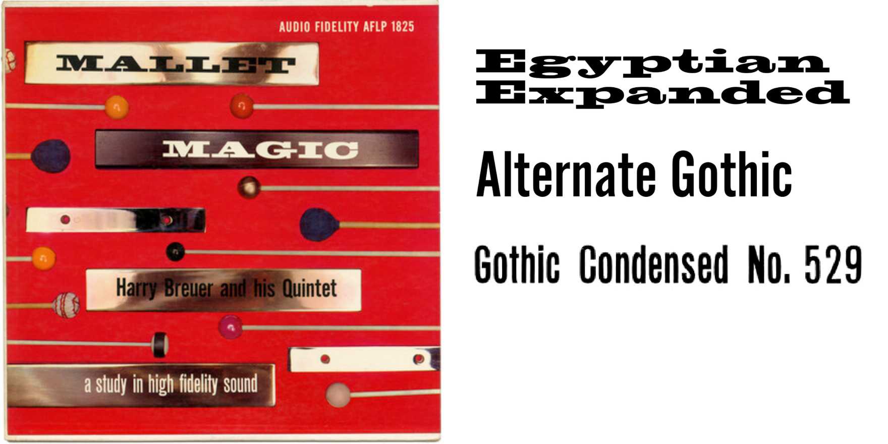 Harry Breuer and his Quintet – Mallet Magic album art - Fonts In Use