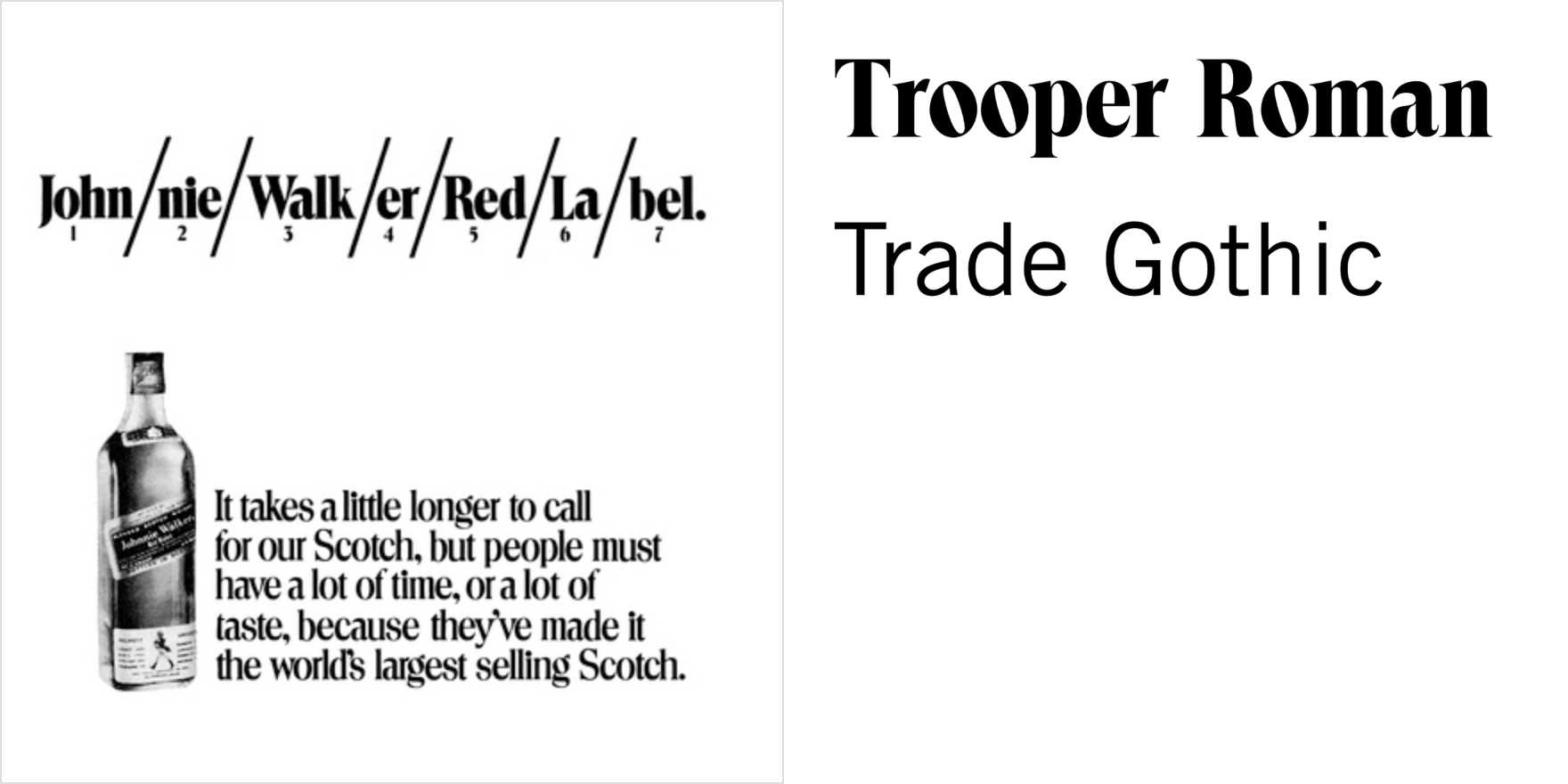 Johnnie Walker Red Label ad - Fonts In Use