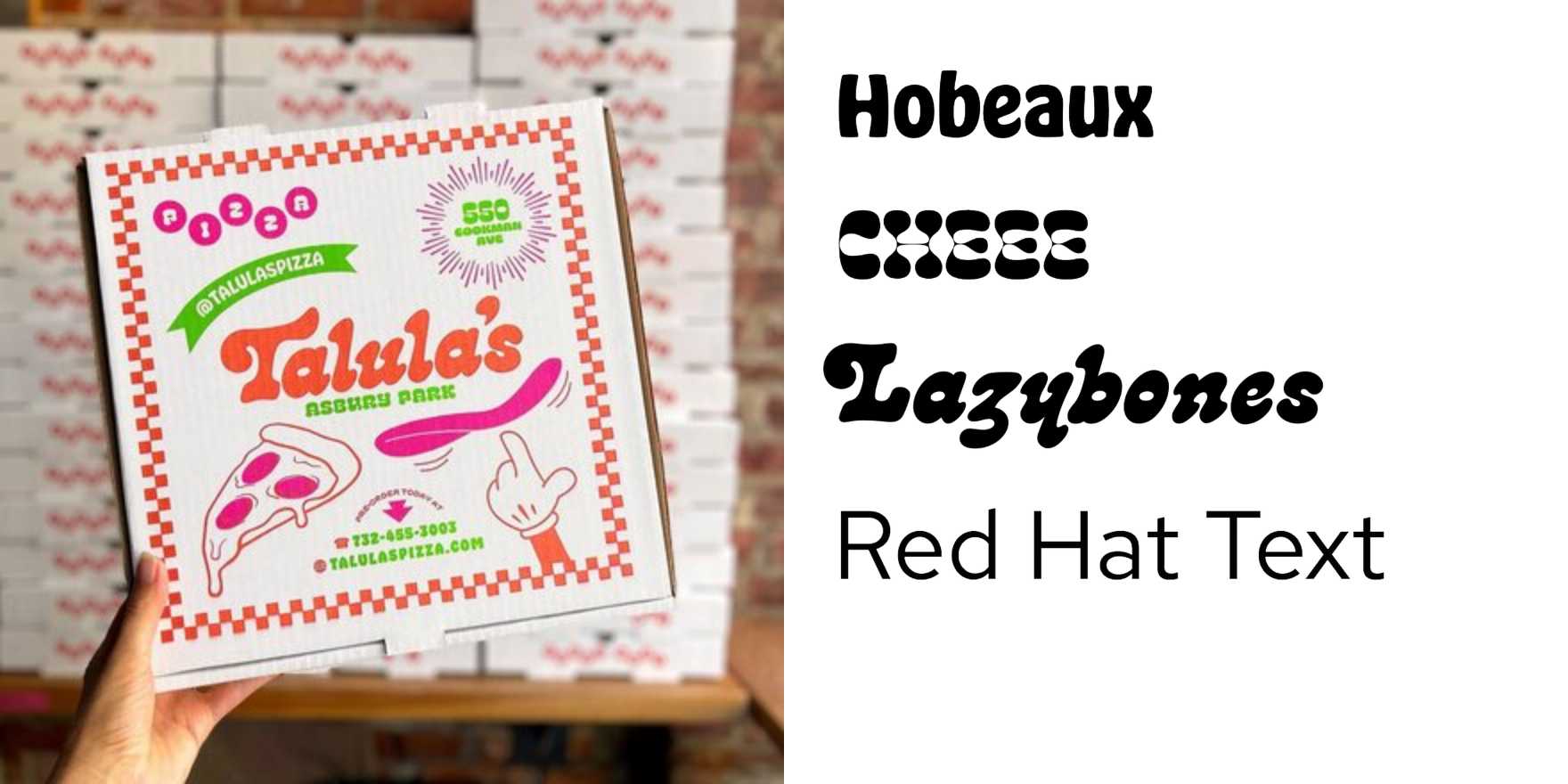 Talula’s Pizza website and brand refresh - Fonts In Use