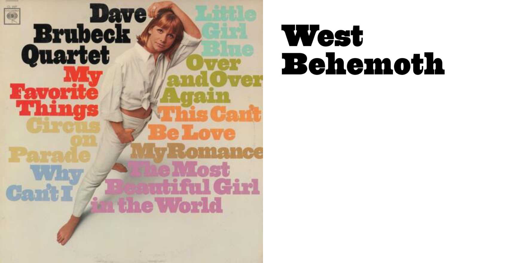 Dave Brubeck Quartet – My Favorite Things album art - Fonts In Use