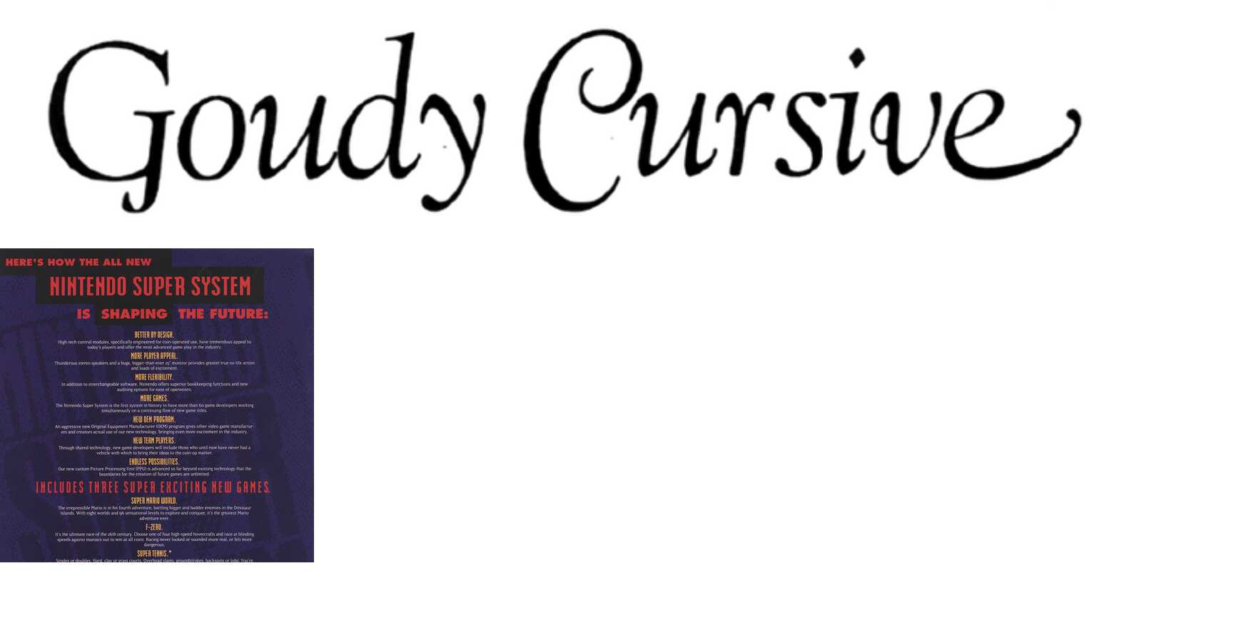 Goudy Cursive in use - Fonts In Use