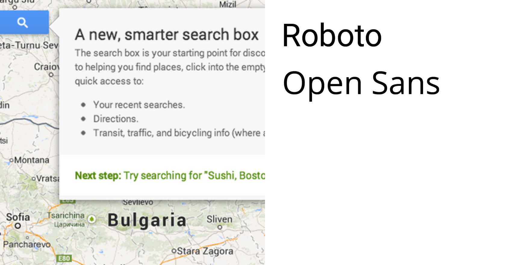 Google Maps (2013 Update) - Fonts In Use