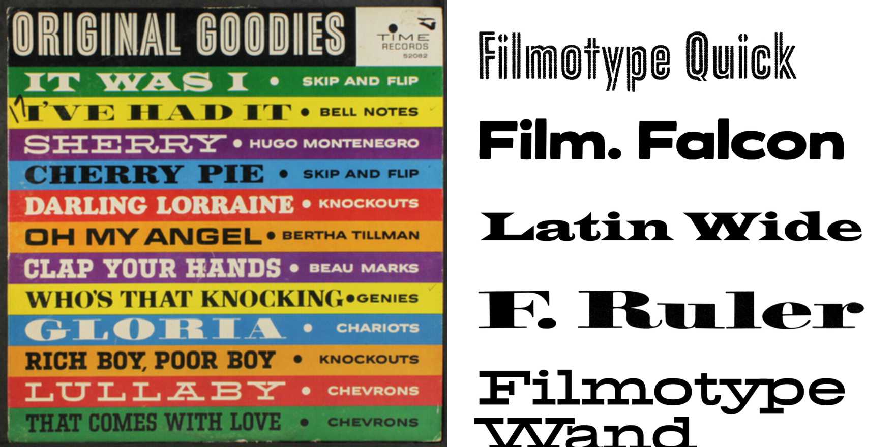 Various Artists – Original Goodies album art - Fonts In Use