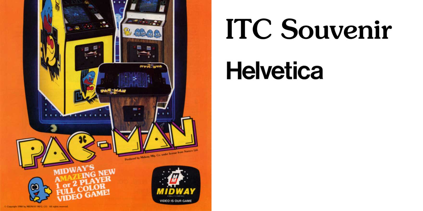 Pac-Man arcade game US flyer - Fonts In Use