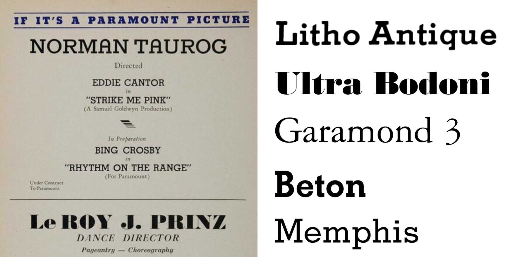 “If it’s a Paramount Picture” advert - Fonts In Use
