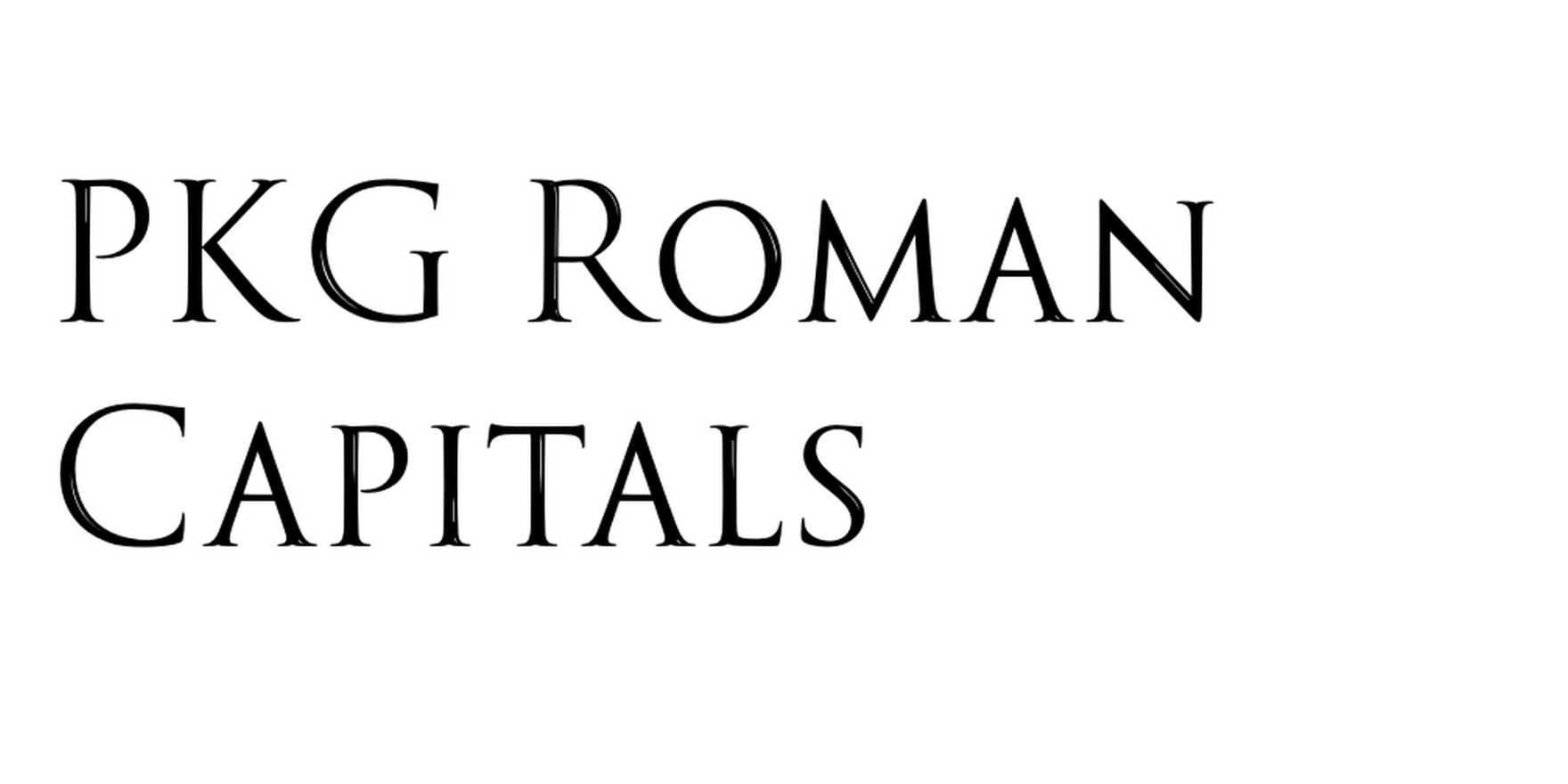 PKG Roman Capitals in use - Fonts In Use