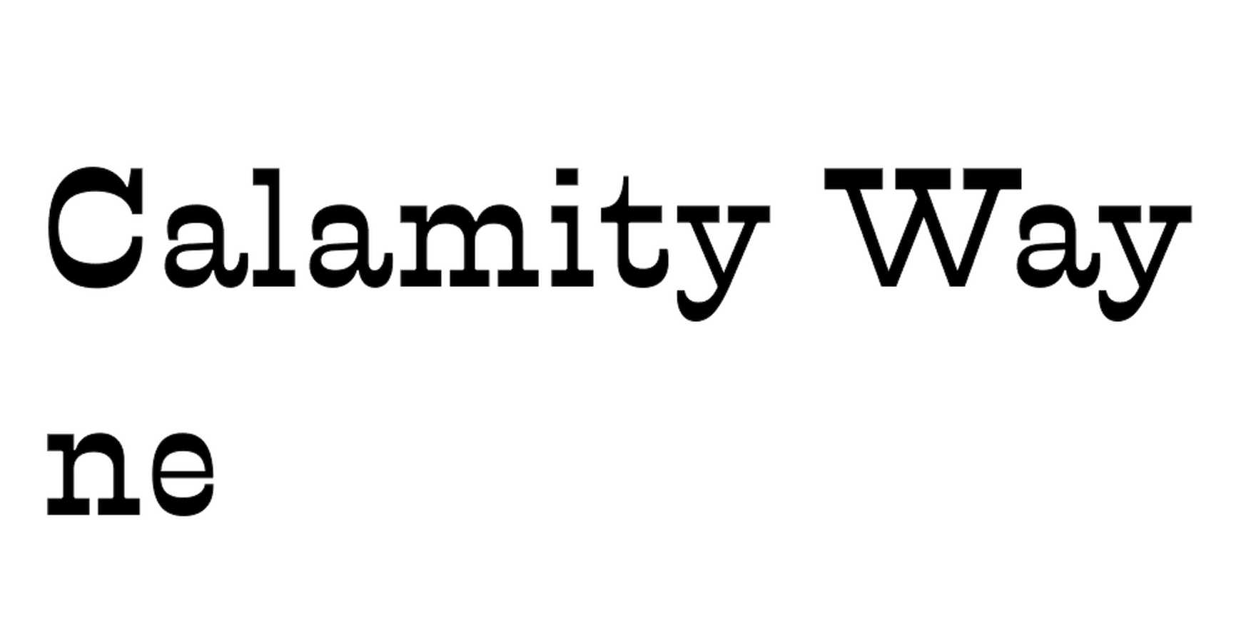 Calamity Wayne in use - Fonts In Use