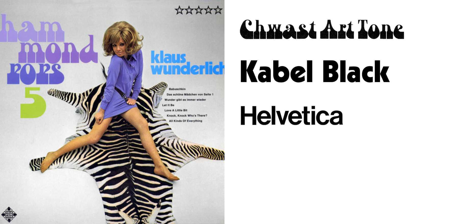 Klaus Wunderlich – Hammond Pops 5 album art - Fonts In Use