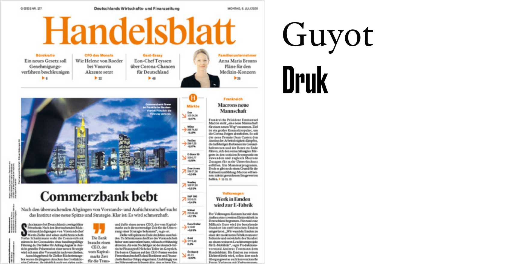 Handelsblatt (2020 redesign) - Fonts In Use