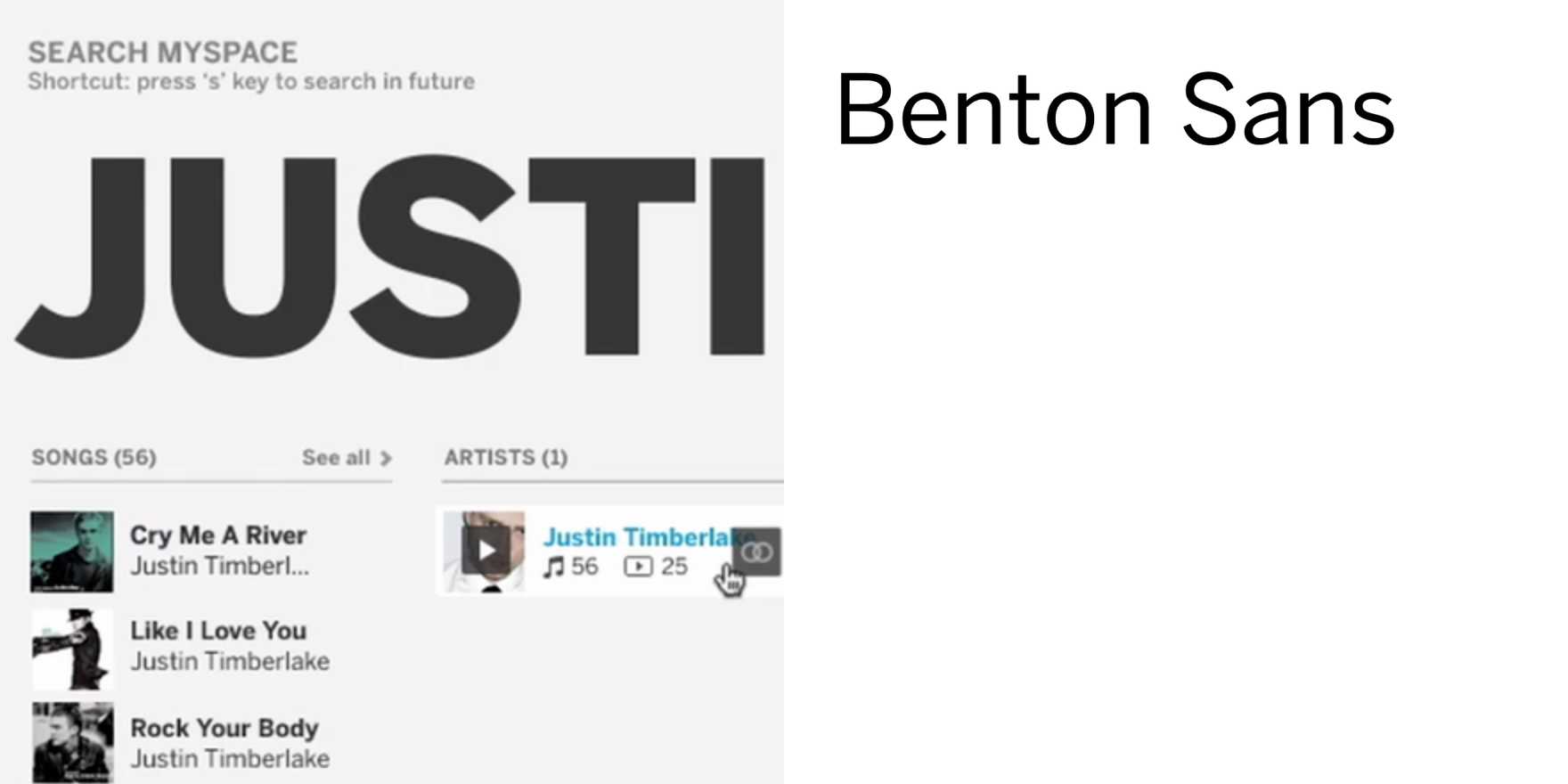 Myspace 2012 redesign preview - Fonts In Use