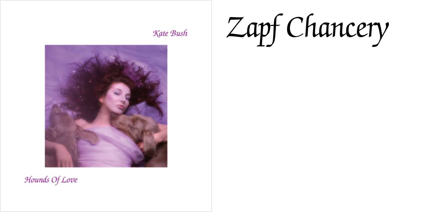 Kate Bush – Hounds of Love album art - Fonts In Use