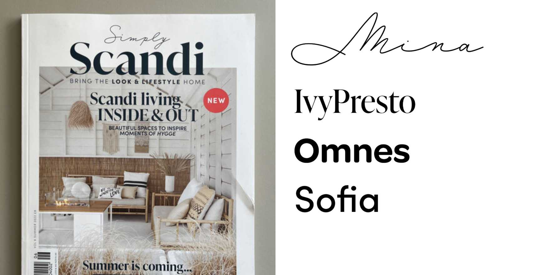 Simply Scandi magazine and website - Fonts In Use