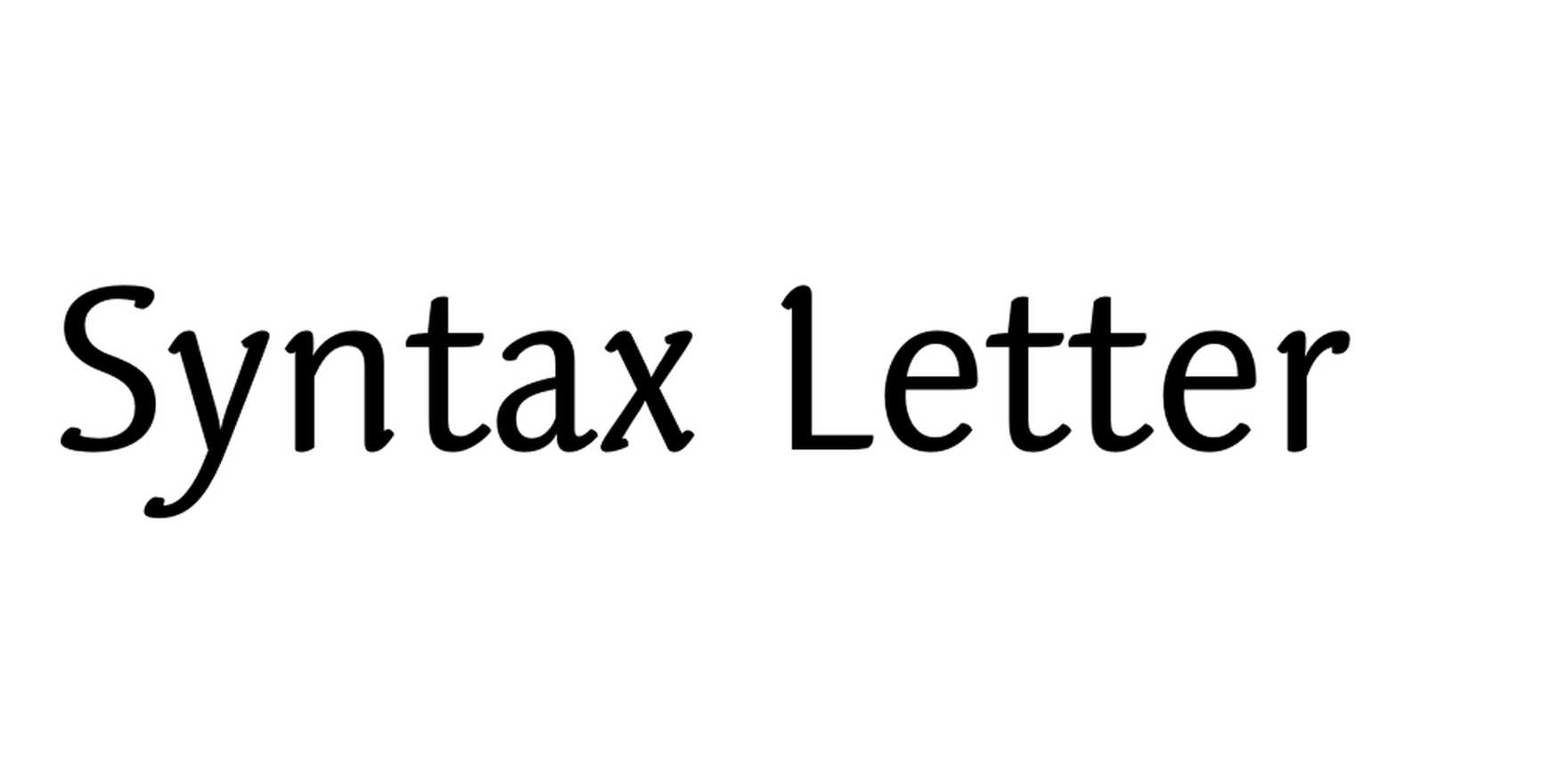 Syntax Letter in use - Fonts In Use