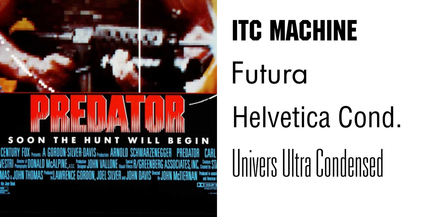 Predator movie poster - Fonts In Use