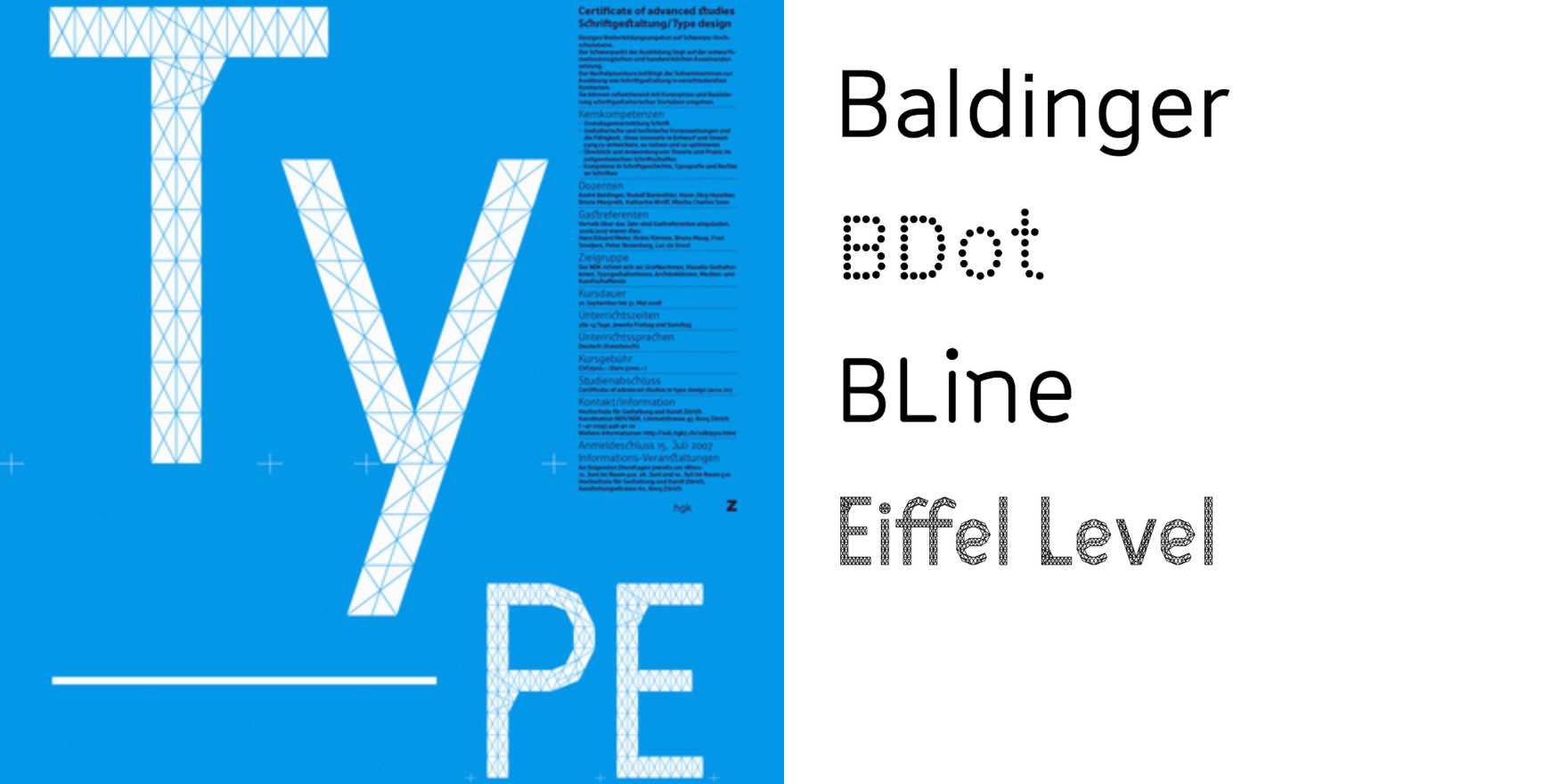 ZHdK poster series - Fonts In Use