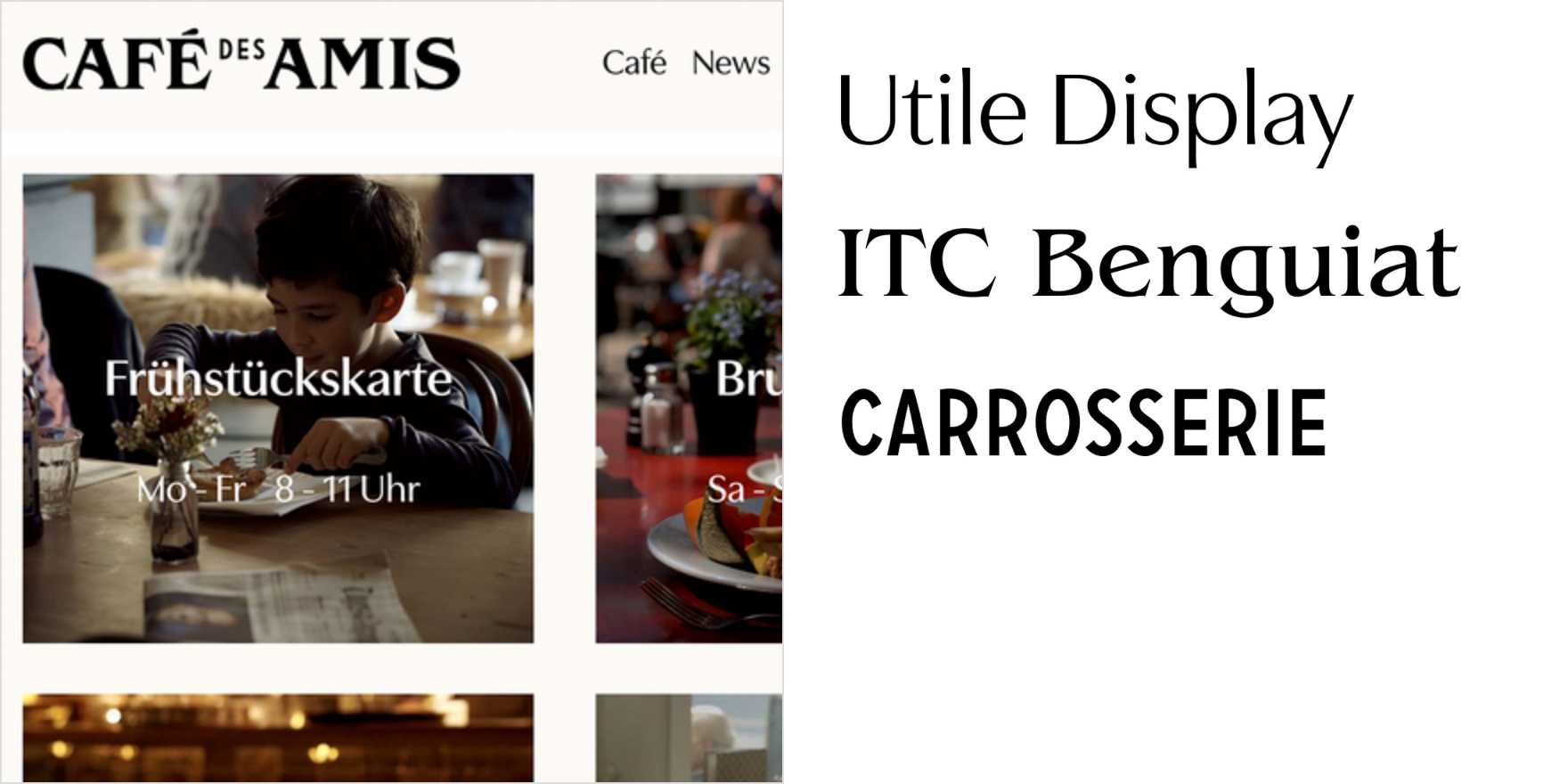 Café des Amis - Fonts In Use