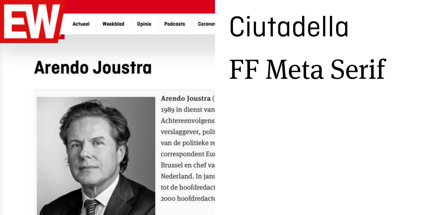 Elsevier Weekblad website - Fonts In Use