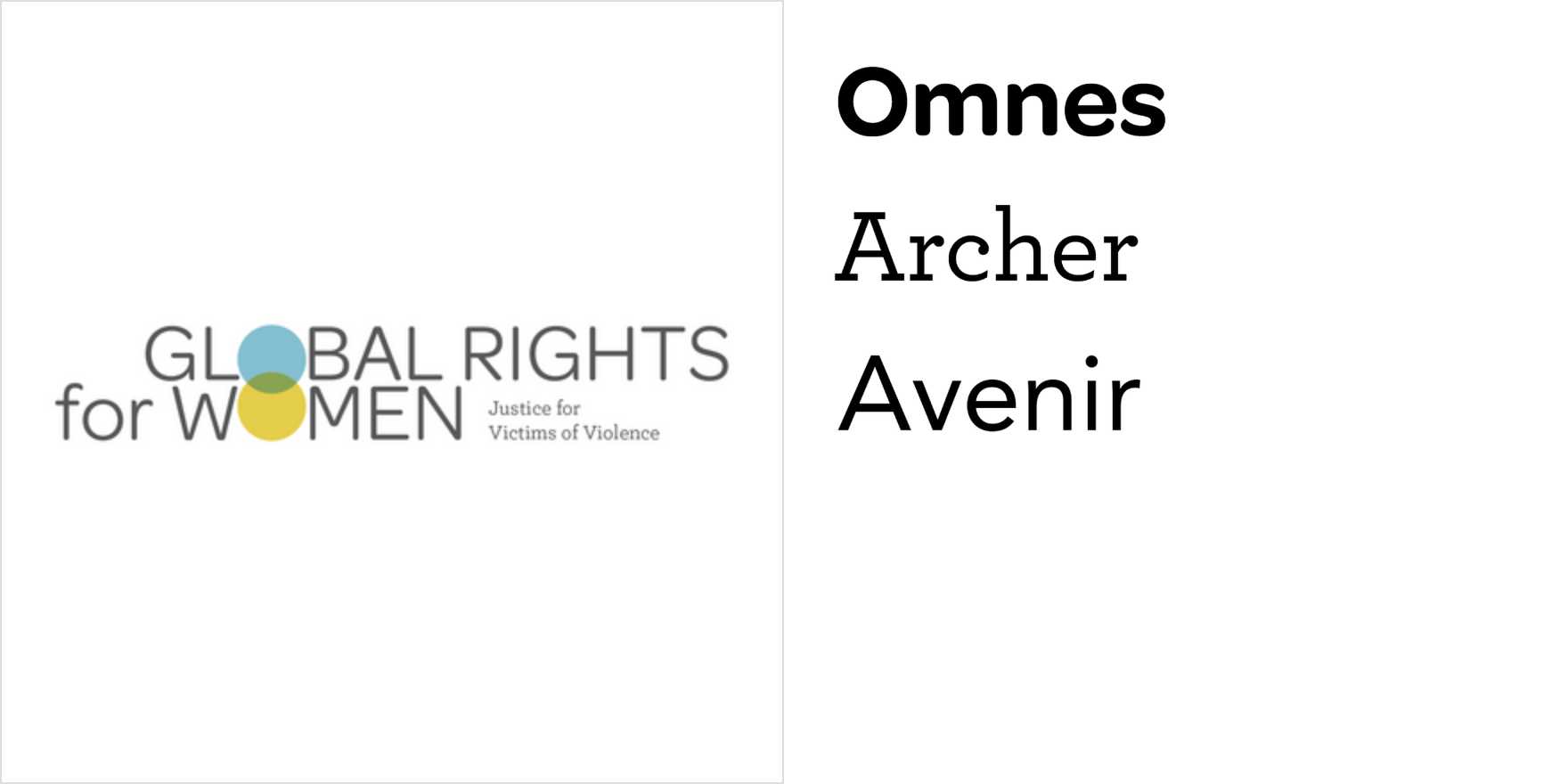 Global Rights for Women - Fonts In Use