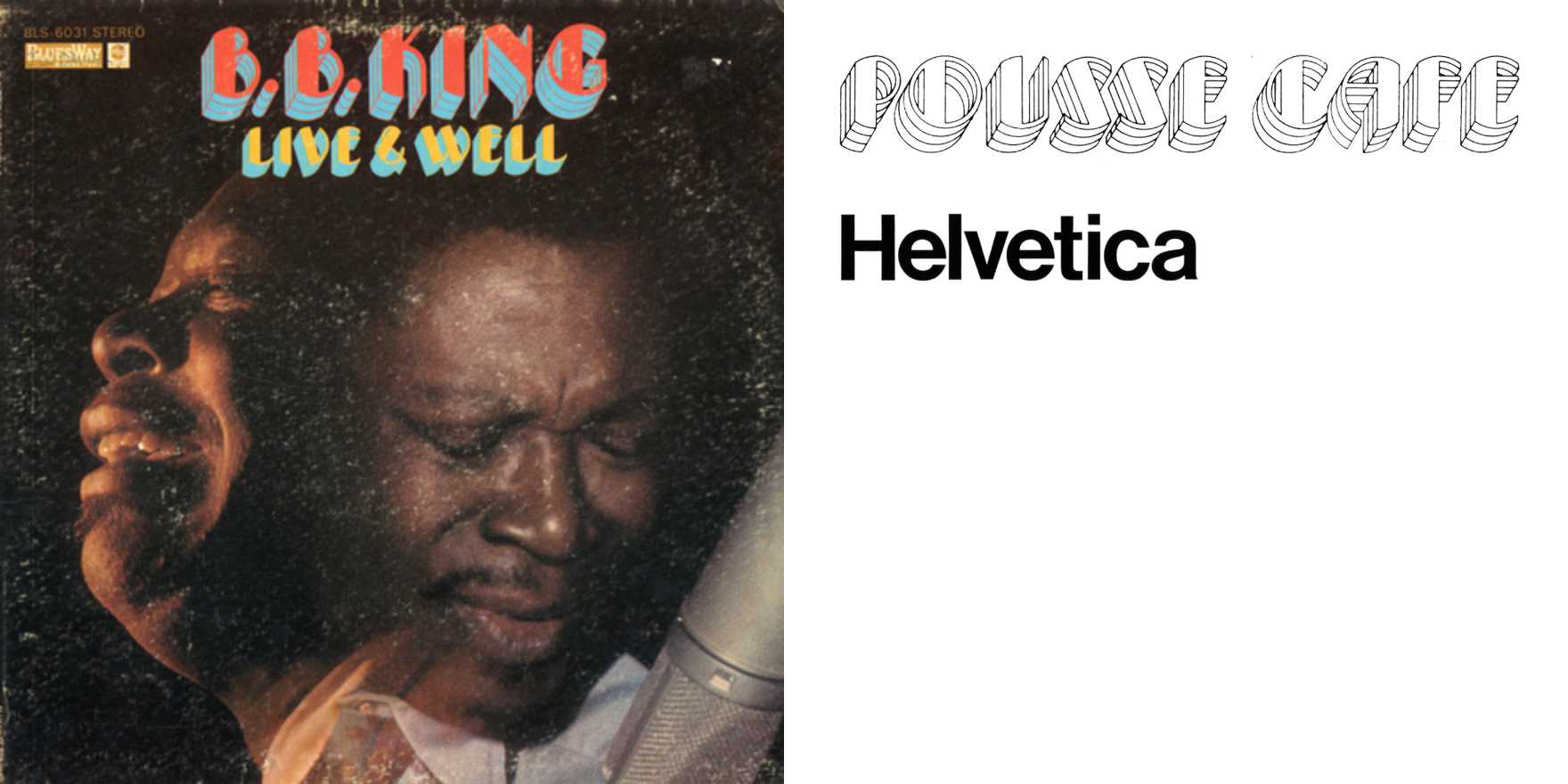 B.B. King – Live & Well album art - Fonts In Use