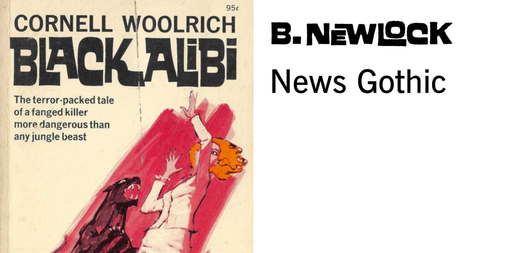 Black Alibi by Cornell Woolrich - Fonts In Use