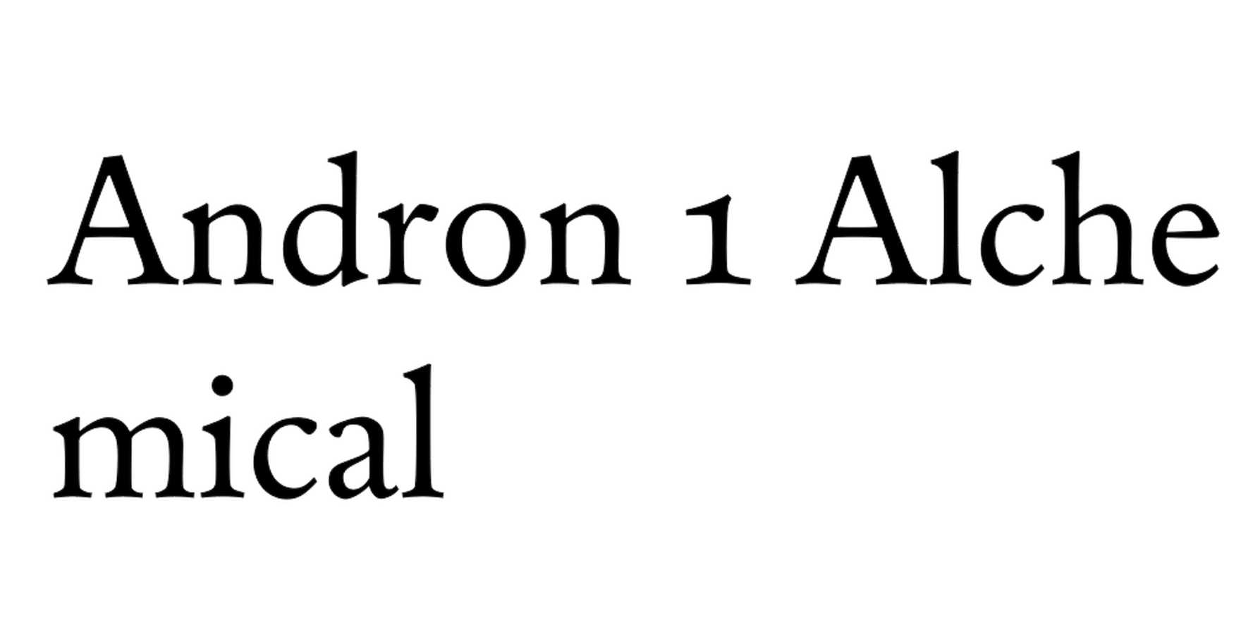 Andron 1 Alchemical in use - Fonts In Use
